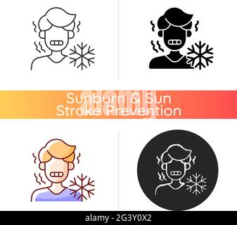 chills line icon, outline symbol, vector illustration, concept sign ...
