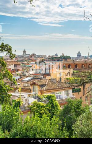 Rome rooftop view with ancient architecture in Italy Stock Photo - Alamy