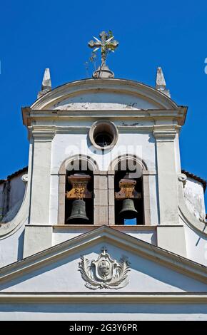 Ancient catholic church pediment, Rio de Janeiro, Brazil Stock Photo ...