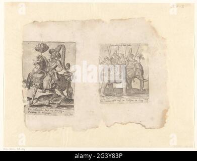 Indian frost on horse. Horse and rider to the left. The horse is in ...