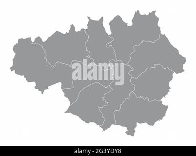 Modern City Map - Manchester city of England with wards and titles UK ...