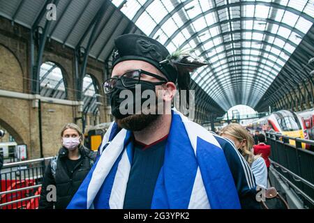 Scotland fans arrive by train ahead of the FIFA World Cup Group C match ...