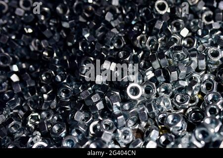 Background of screw bolts, Internal screw, bolts closeup, many screws ...