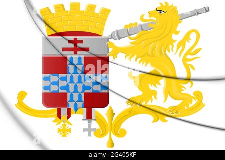 3D Ypres coat of arms (West Flanders), Belgium. 3D Illustration Stock ...