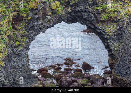 Hike from Arnarstapi to the Stone Bridge in the south of Iceland Stock ...