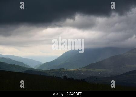 Fields and meadows before thunderstorm Stock Photo - Alamy