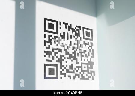 qr code printed on the wall surface, scan for payment Stock Photo - Alamy