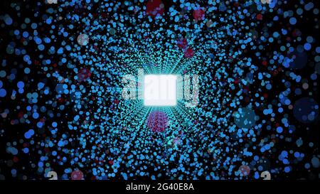 Multicolor tunnel, computer generated. 3d rendering inside of rainbow ...