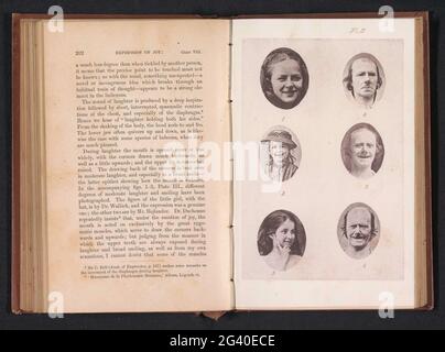 Six portraits of unknown people and children showing joy Stock Photo ...