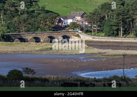 Bridge across the River Aln estuary at Alnmouth Stock Photo - Alamy