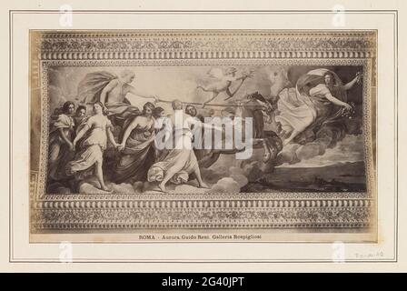 Photo production of a fresco by Guido Reni, representing aurora; Aurora ...