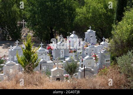 View of a cemetery in a Cypriot village Stock Photo - Alamy