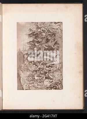 Photo reproduction of a print, representing the crucifixion of Christ ...