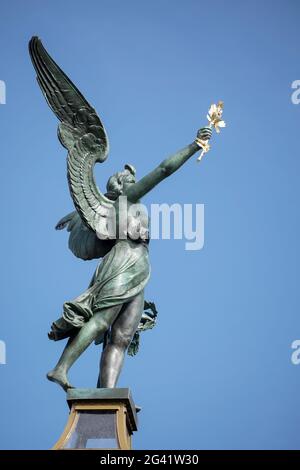 Angel on Top of a Column on the Cechuv Most Bridge in Prague Stock ...