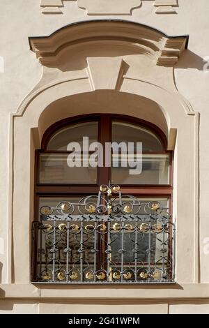 Ornate balcony near Wenceslas Square in Prague Stock Photo - Alamy