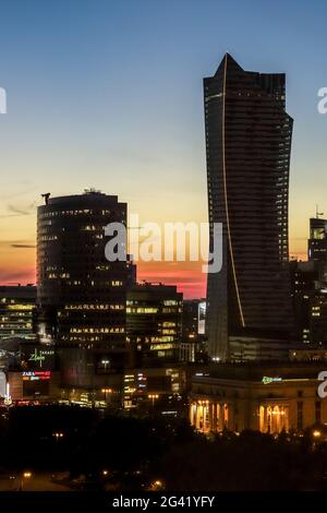 Warsaw skyline with warsaw towers Stock Photo - Alamy