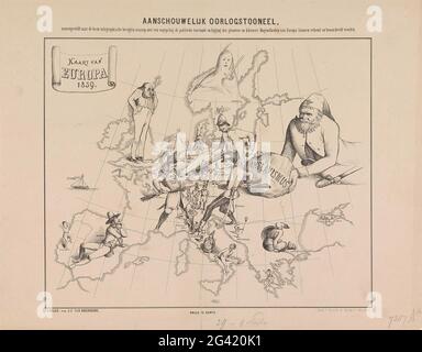 Different figures representing a map of the countries of Europe in 1870 ...