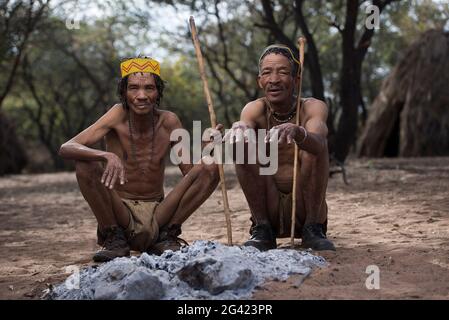 Portraits of People from the Bushmen Naro Tribe. Botswana is home to ...
