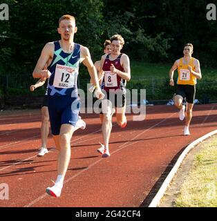 WATFORD - ENGLAND 12 JUN 2021: Osian Perrin (260) and Dominic Nolan ...