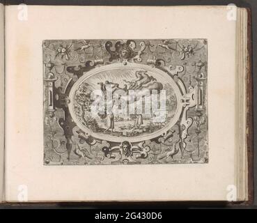 Elijah in the fiery car. Elia drives into a fiery car, drawn by two ...