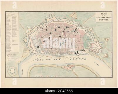 Map of Antwerp, Plan de la Ville et Citadelle D'Anvers (title on object ...