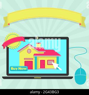 House symbol with empty space for text. Stylized house logo, banner for ...