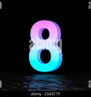 Cyan magenta font Number 8 EIGHT 3D render illustration isolated on ...