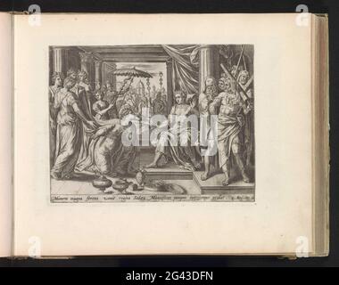 Solomon receives the Queen of Seba; History of Solomon; Theatrum ...