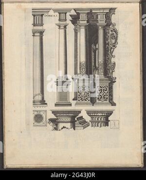 Four examples of columns of the Doric order. Three columns stand on one ...