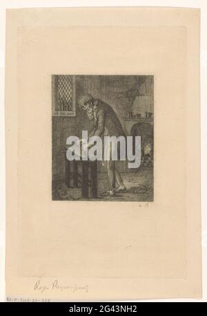 Portrait of bookbinder Roger Payne, Roger Payne, standing in his studio ...