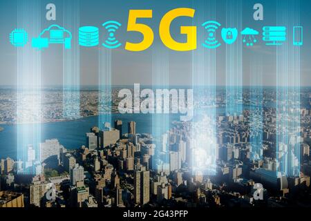 Concept of 5g networks in the large cities Stock Photo - Alamy