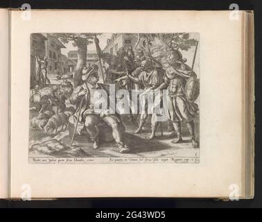 David's servants come to Nabal, who in the background is shearing his ...