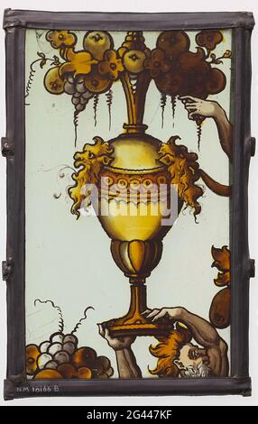 Square with a yellow flower vase, worn by a Satyr. Square with a yellow ...