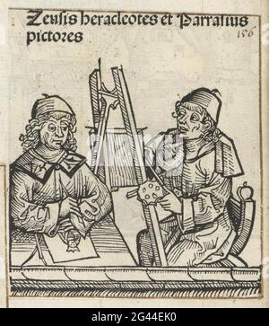 Zeuxis and Parrhasius, Zeusis heracleotes et Parrasius pictores (title ...