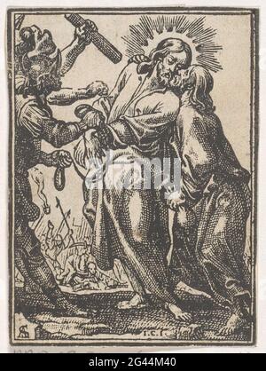 Judas kisses Christ on the cheek. The soldiers surround and arrest him ...