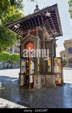 A kiosk in Palermo, Sicily, Italy. A quintessential example of Liberty ...