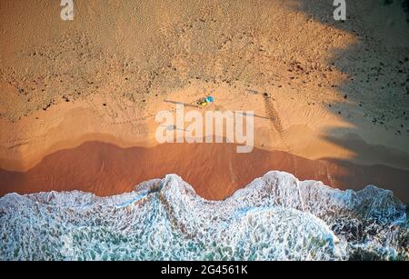 Aerial view of Austinmer Beach on the South coast of NSW, Australia ...