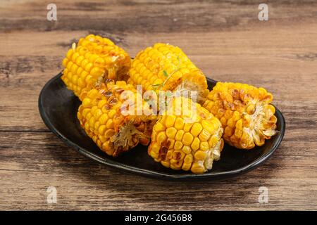 Grilled hot corn with oil and salt Stock Photo - Alamy