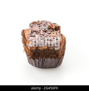 toffy cake on white background Stock Photo - Alamy