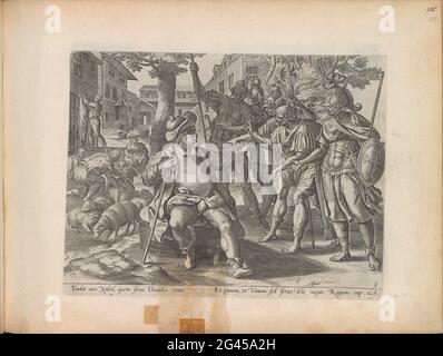 David's servants come to Nabal, who in the background is shearing his ...