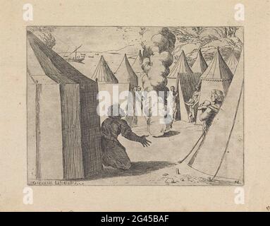 God appears to Moses in a smoking column; Paintings in the Loggia of ...