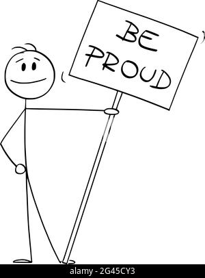 smiling stickman character holding sign with word BONUS Stock Vector ...