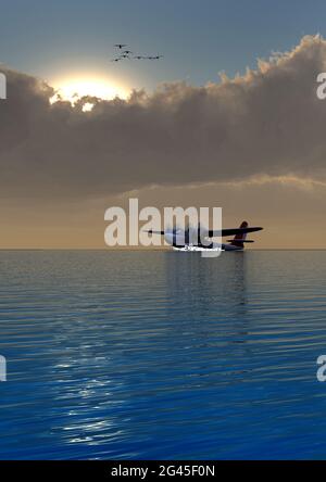 Hawaii by flying clipper, Pan American Airways System, circa 1938 Stock ...