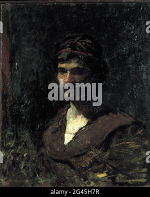 Bust Of Man, allegory of Bacchus by Marià Fortuny Stock Photo - Alamy
