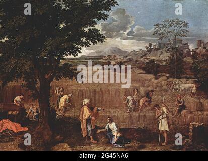 Nicolas Poussin - summer ruth boaz 1660 Stock Photo - Alamy