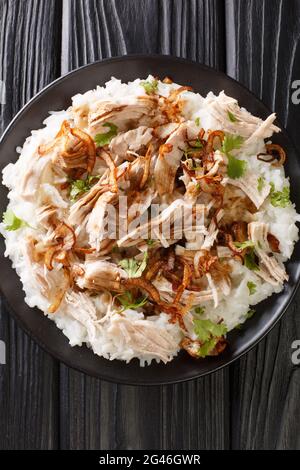 Taiwanese Turkey rice closeup in the plate on the table Stock Photo - Alamy
