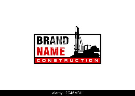 Contractor, trench digger and drilling rig logo design inspiration ...