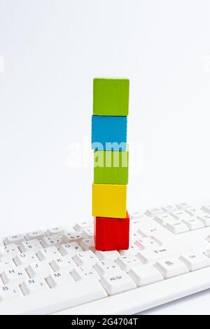 Stack On Computer Keyboard.Laptop For Typing New Ideas And Planning ...