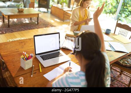 Virus quarantine background with girl, hand drawn 3d imitation ...