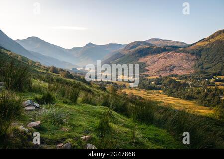 Closeup shot of a hill covered in greenery under s bright sky Stock ...